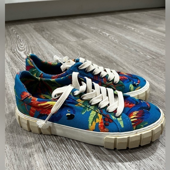 FARM Rio | Shoes | Farm Rio Blue Macaw Platform Sneakers | Poshmark